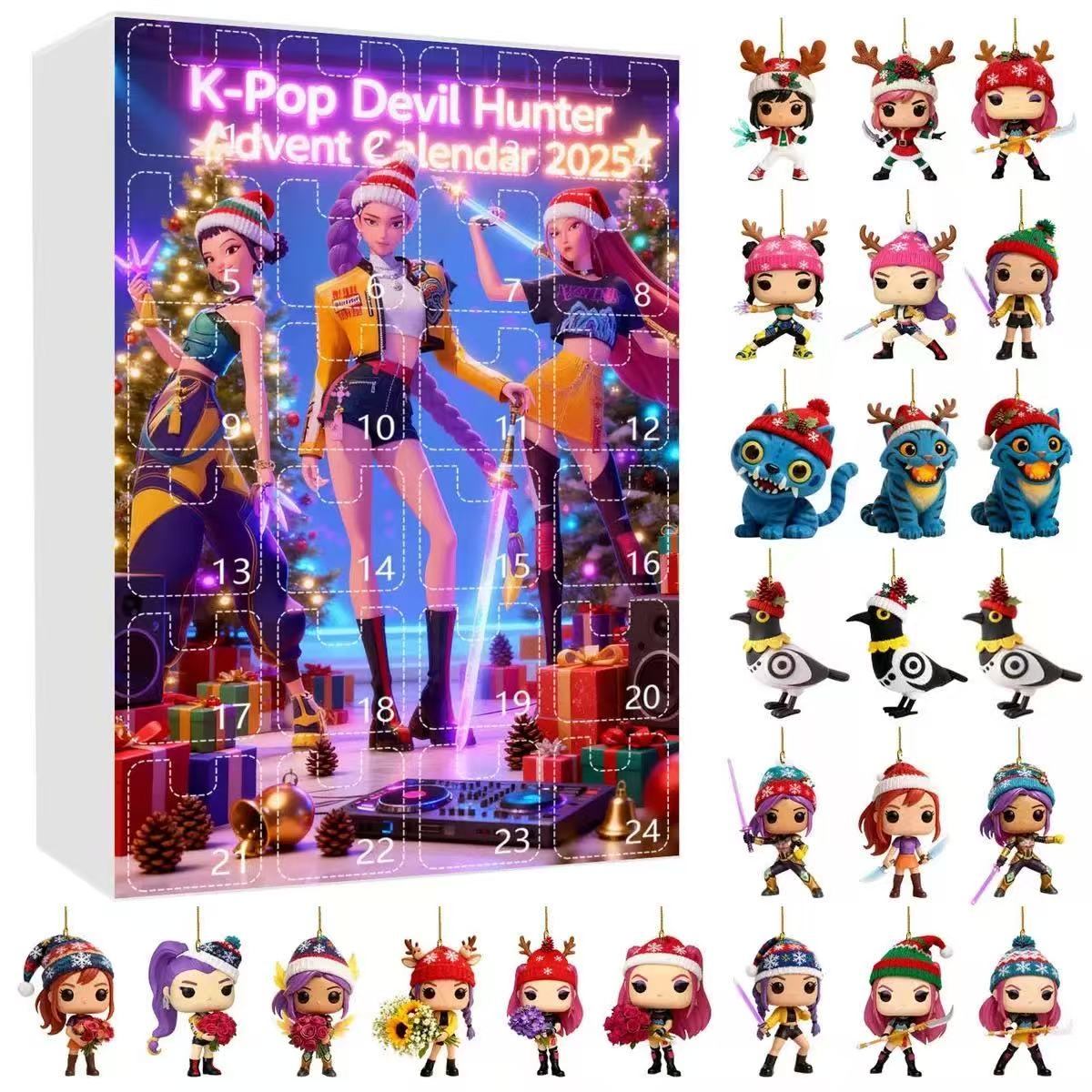 Kpop Demon Hunter Christmas Advent Calendar 2025 – 24 Acrylic Mini ...