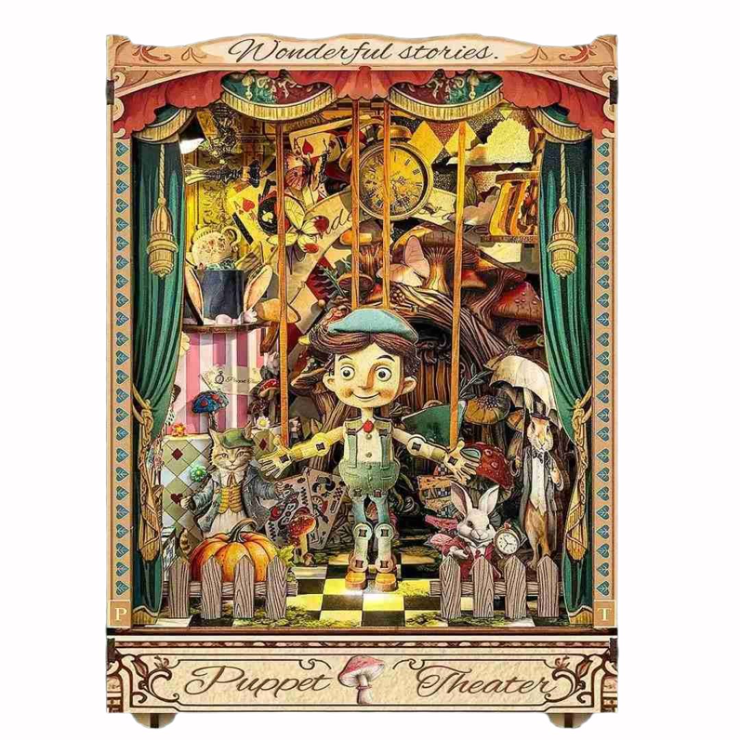 Puppet’s Adventure DIY Book Nook Kit | Whimsical Miniature Scene – DIYSLAND