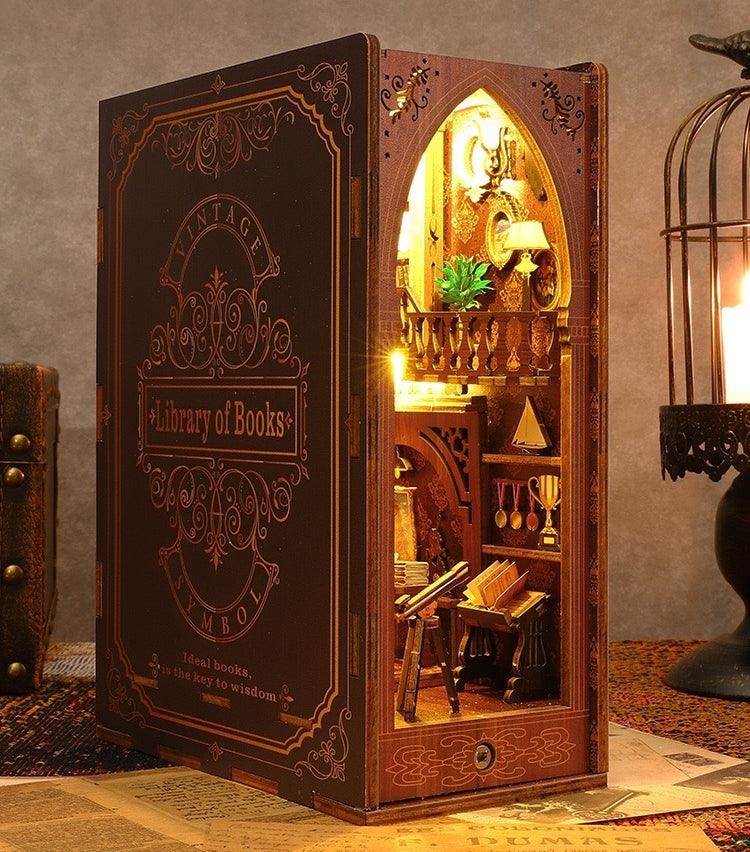 Library of Books | DIY Book Nook Kit | Shelf Insert | Miniature Crafts ...