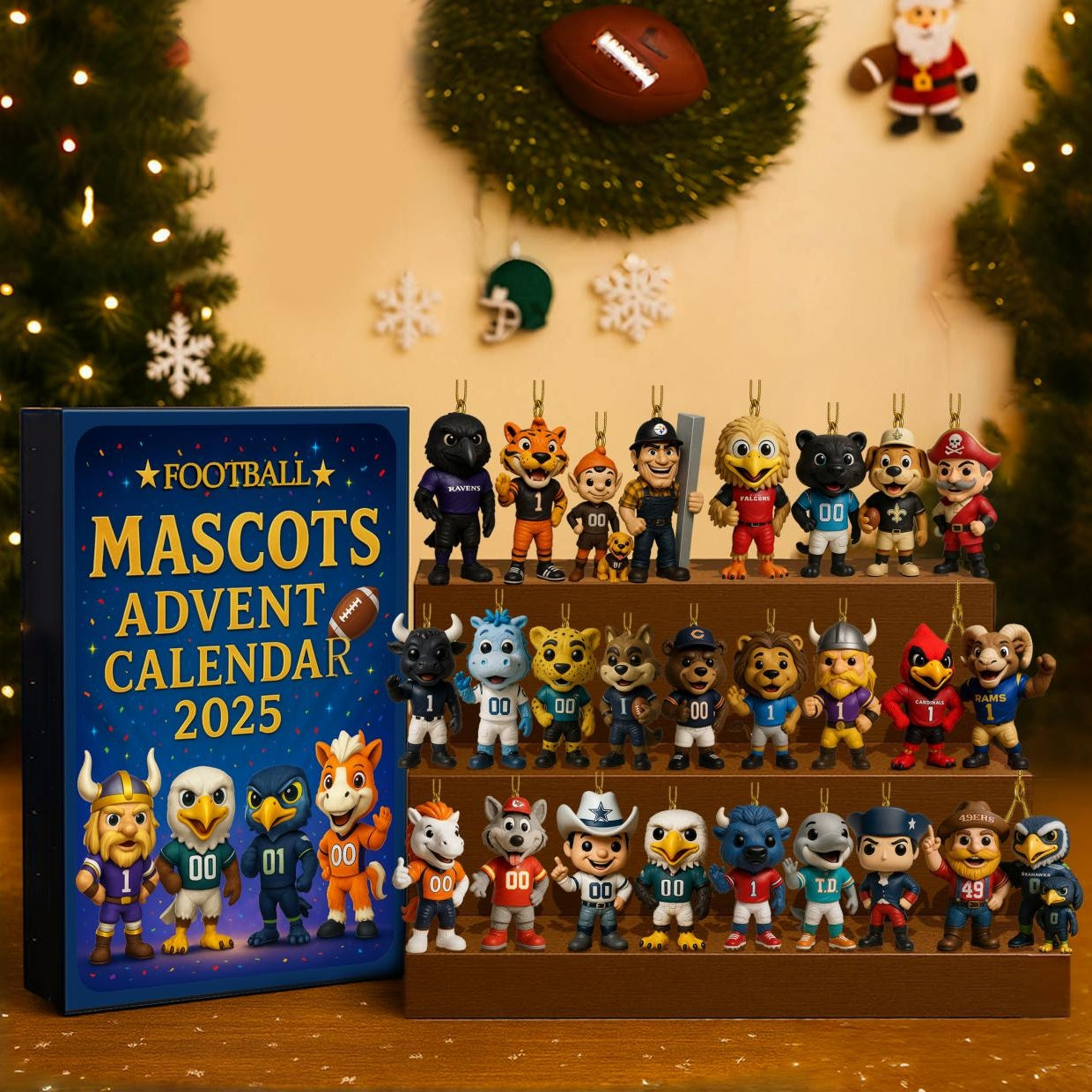 Football Mascots Advent Calendar | 24 Acrylic Mini Figure Collectibles ...